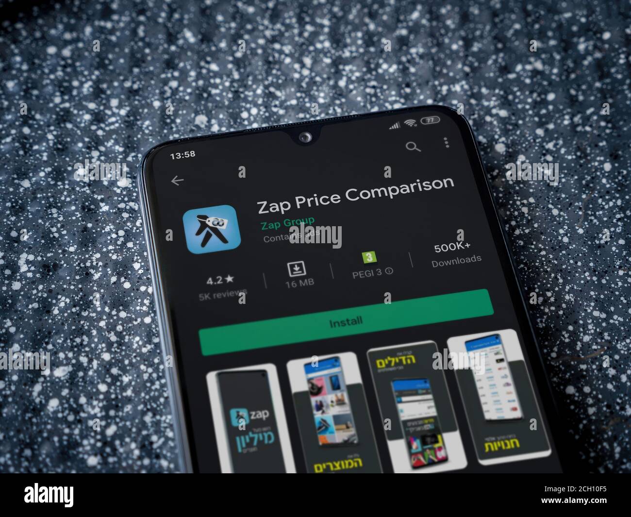 Lod, Israel - July 8, 2020: Zap Price Comparison app play store page on ...