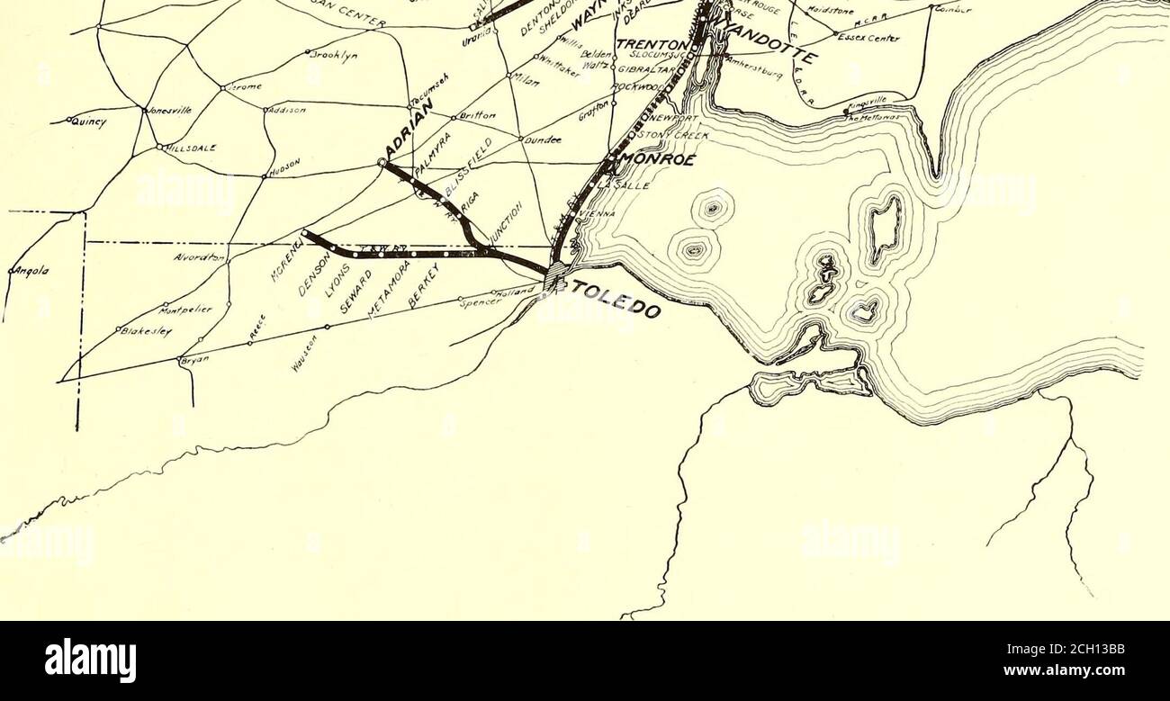 Detroit on a map hi-res stock photography and images - Alamy