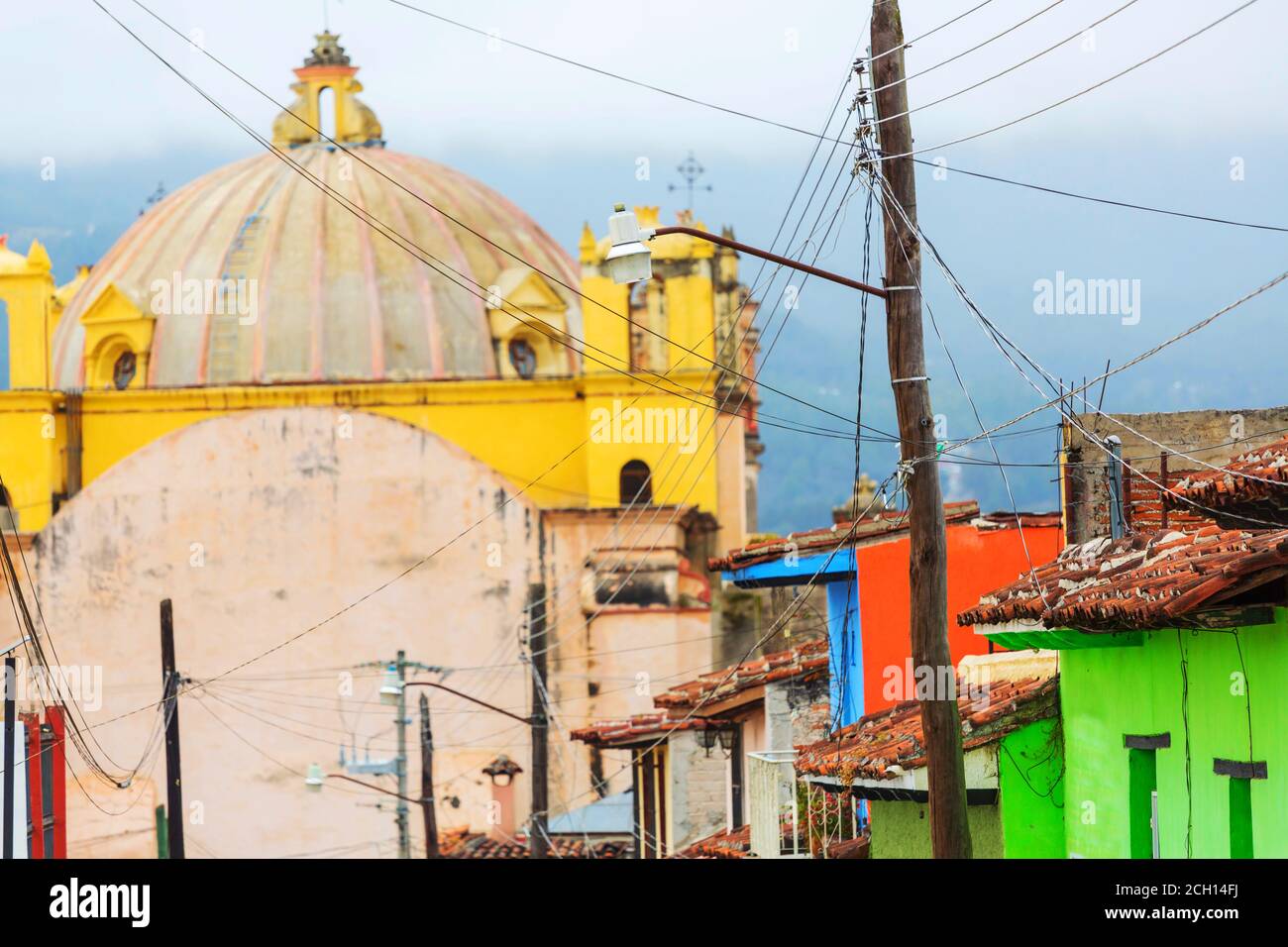 Colorful colonial street in Mexican city Stock Photo - Alamy