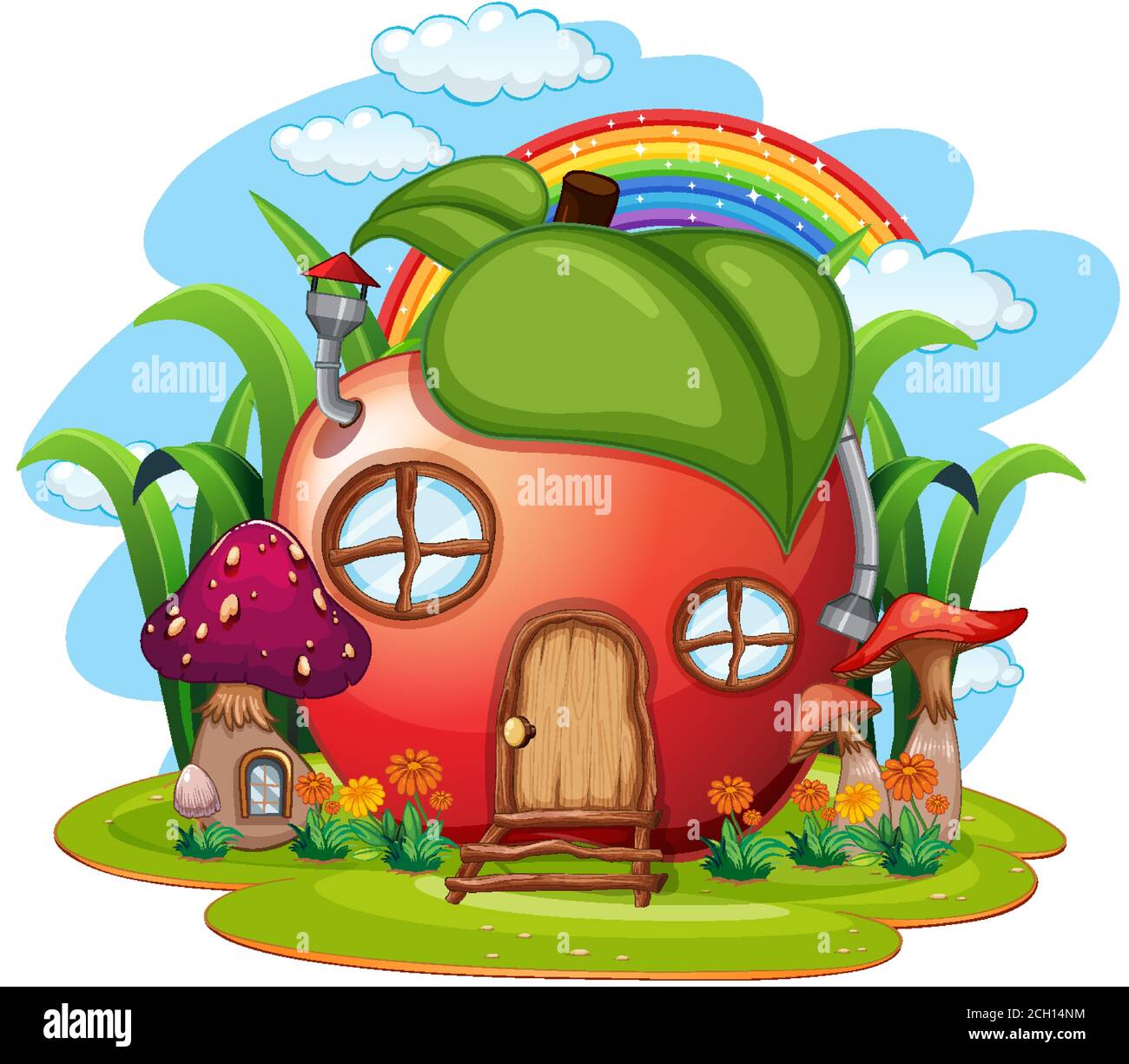 Fantasy fruit house isolated illustration Stock Vector Image & Art - Alamy