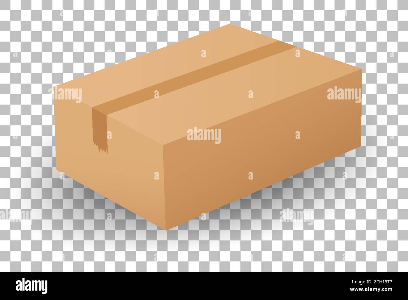 Cardboard box closed isolated cartoon style illustration Stock Vector ...