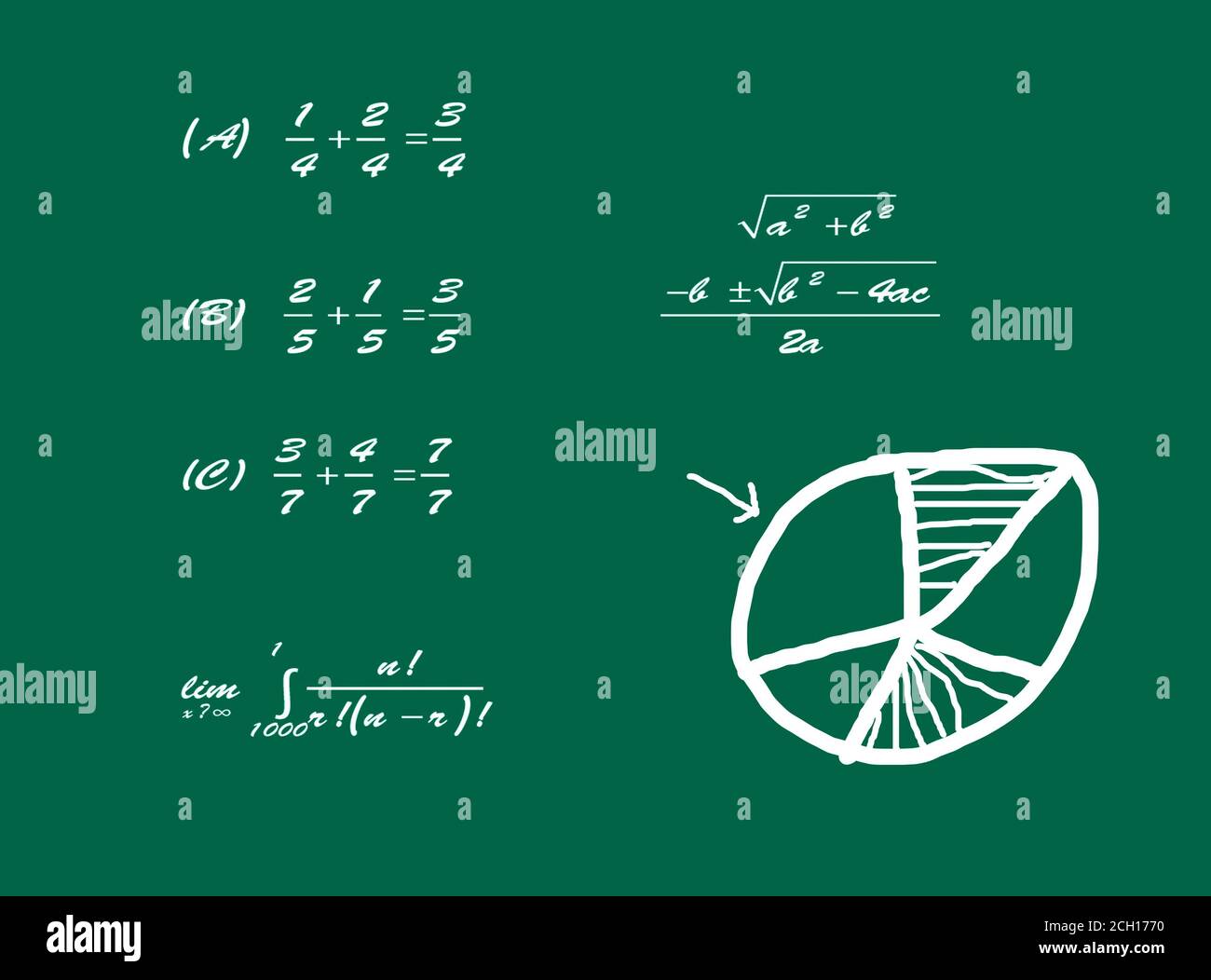Green chalkboard with math hi-res stock photography and images - Alamy
