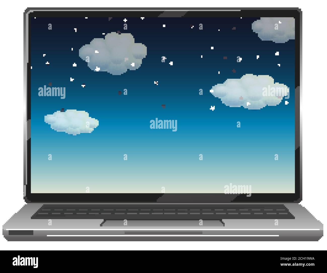 Sky scene on laptop desktop illustration Stock Vector Image & Art - Alamy
