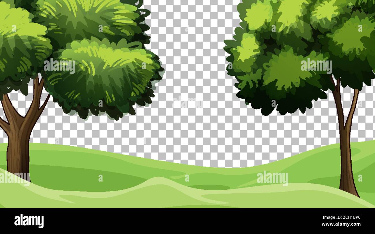 Blank nature scene landscape on transparent background illustration ...