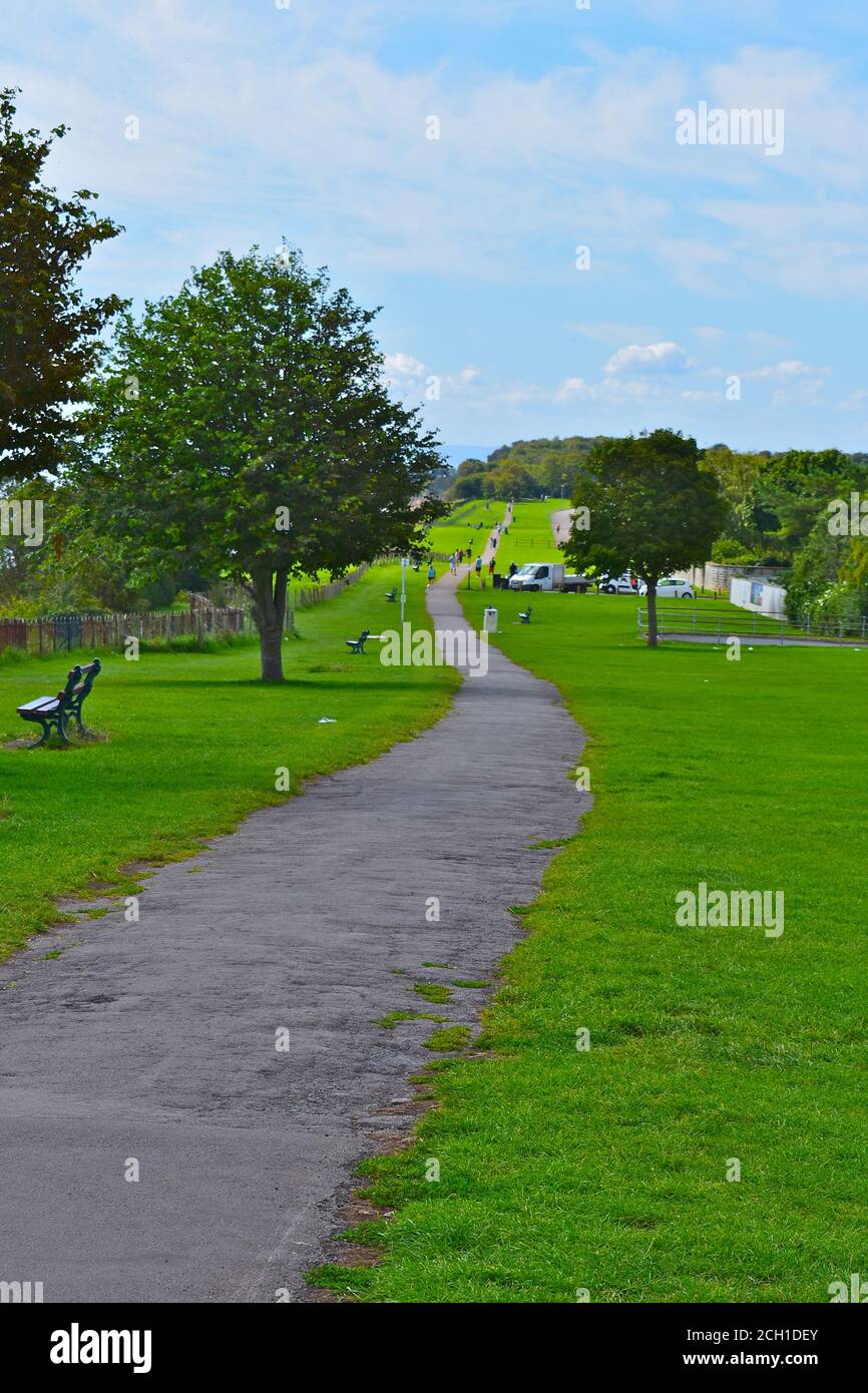The attractive cliff-top path at Penarth gives views across the Bristol ...