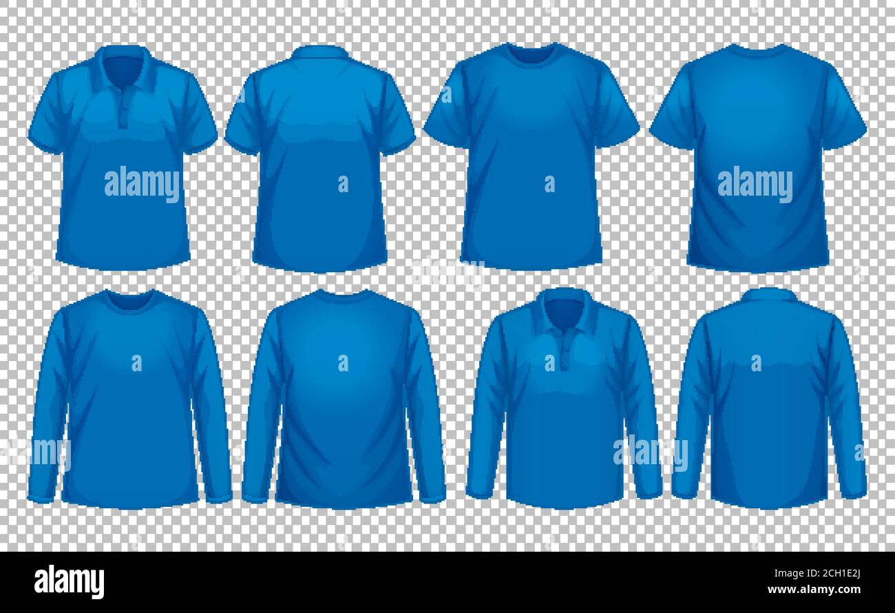 Set of different types of shirt in same color illustration Stock Vector ...