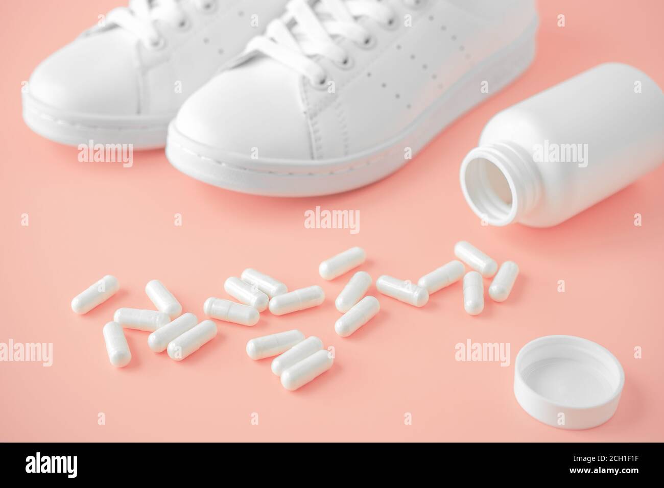 Sneakers and pills. Chondroitin capsules and training shoes. Supportive ...