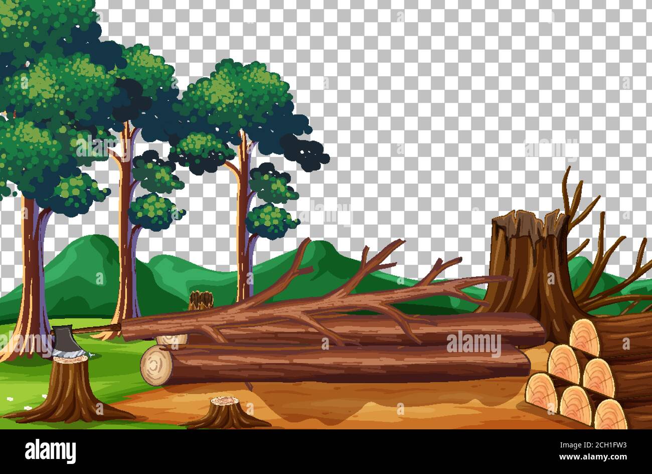 Blank nature scene on transparent background illustration Stock Vector ...
