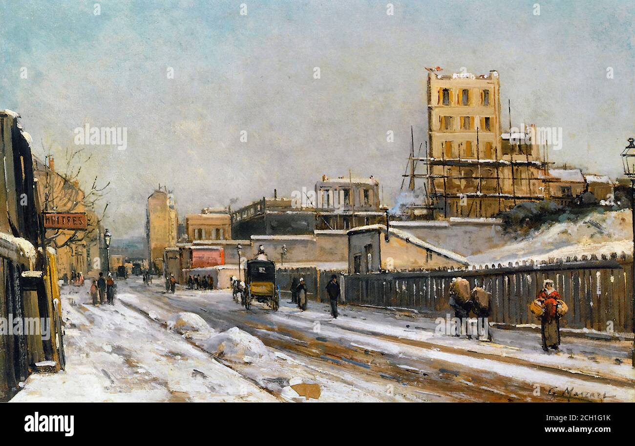 Mascart Gustave - the Outskirts of Paris in the Wintertime - French ...