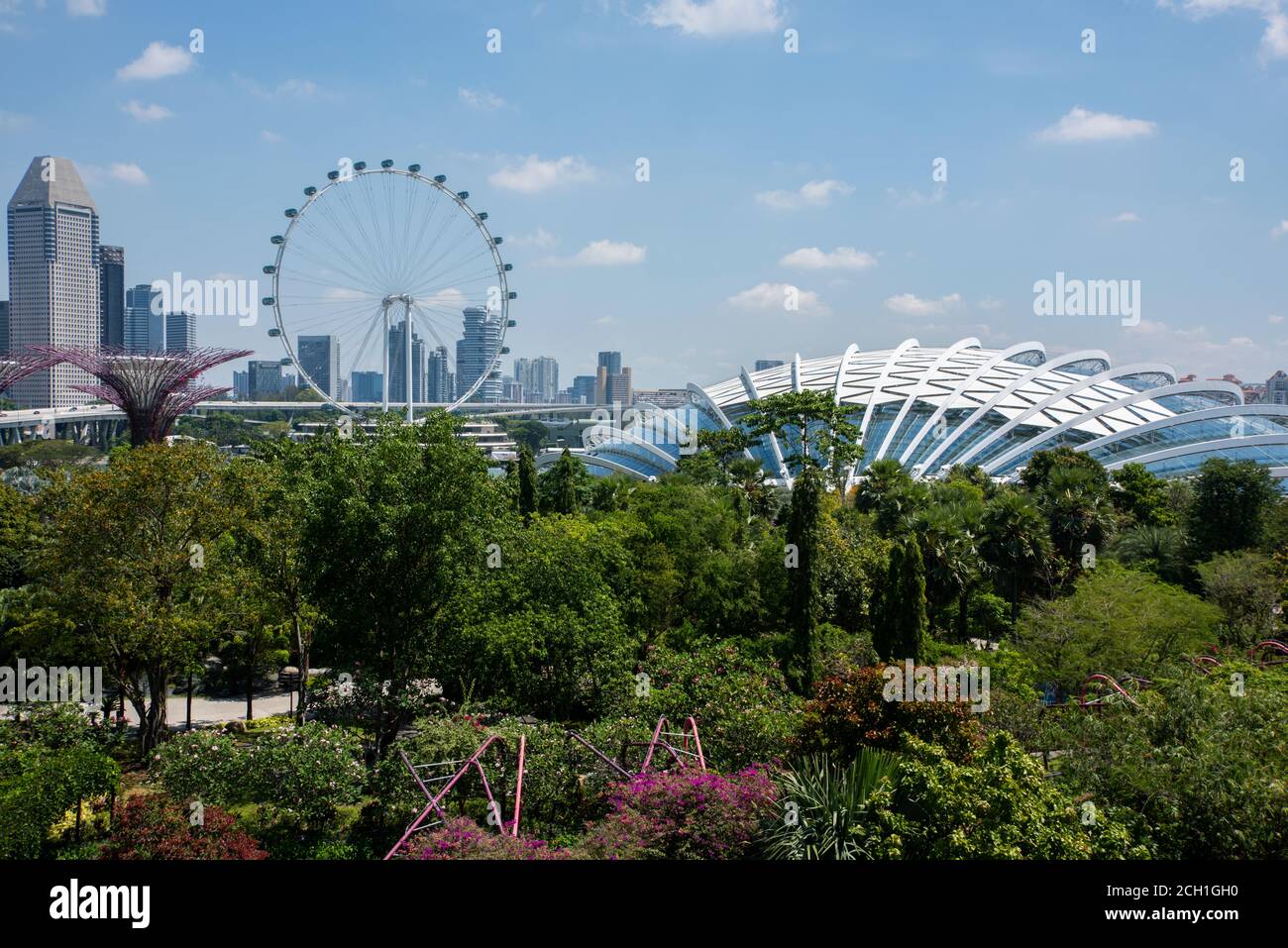 Singapore, Gardens by the Bay, Supertree Grove. Man-made vertical ...