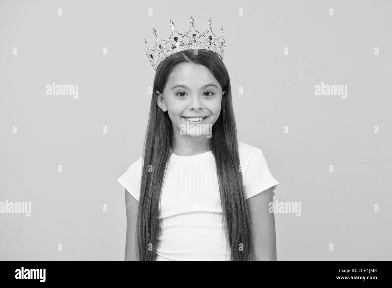 Become princess concept. Every girl dreaming to be princess. Lady ...