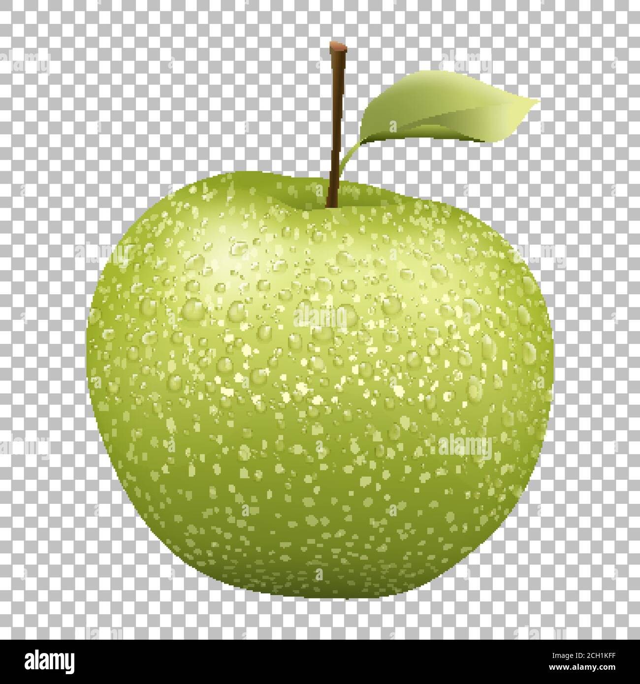 Green apple realistic isolated illustration Stock Vector Image & Art ...