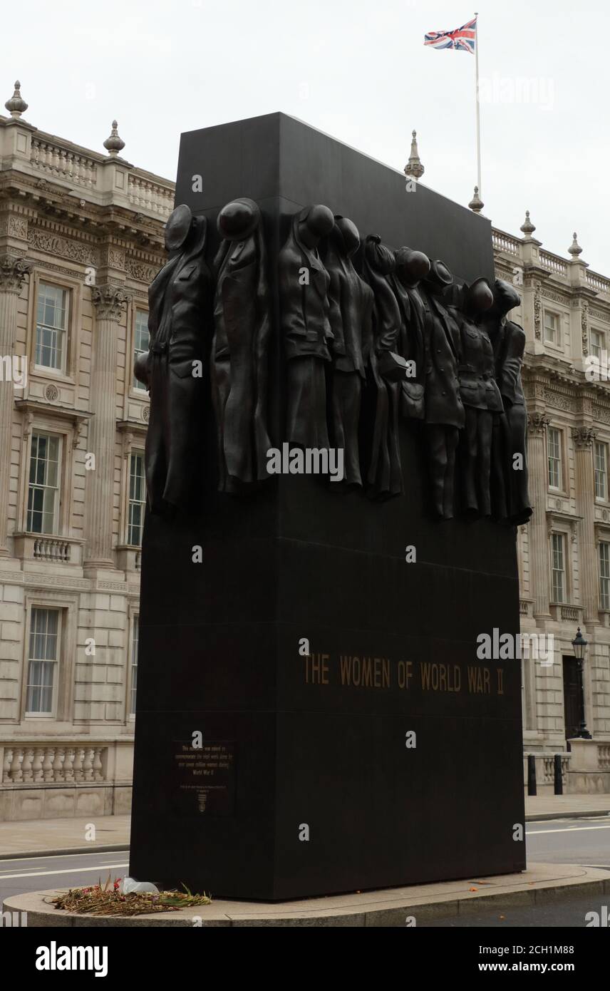 Large monument dedicated to the Women of World War II seen on Whitehall ...