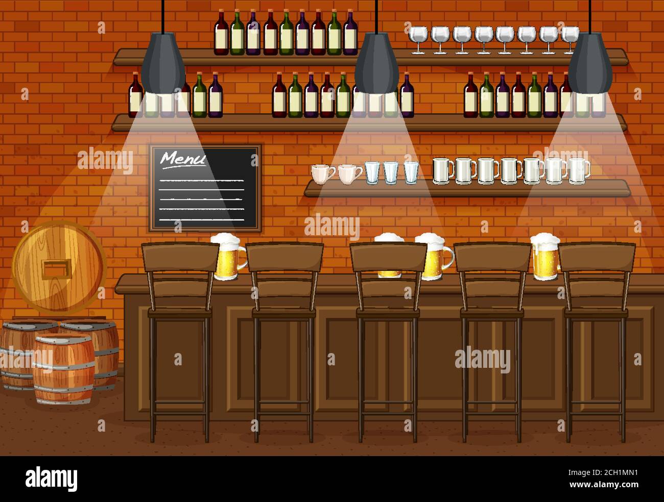 Pub and restaurant background scene illustration Stock Vector Image ...