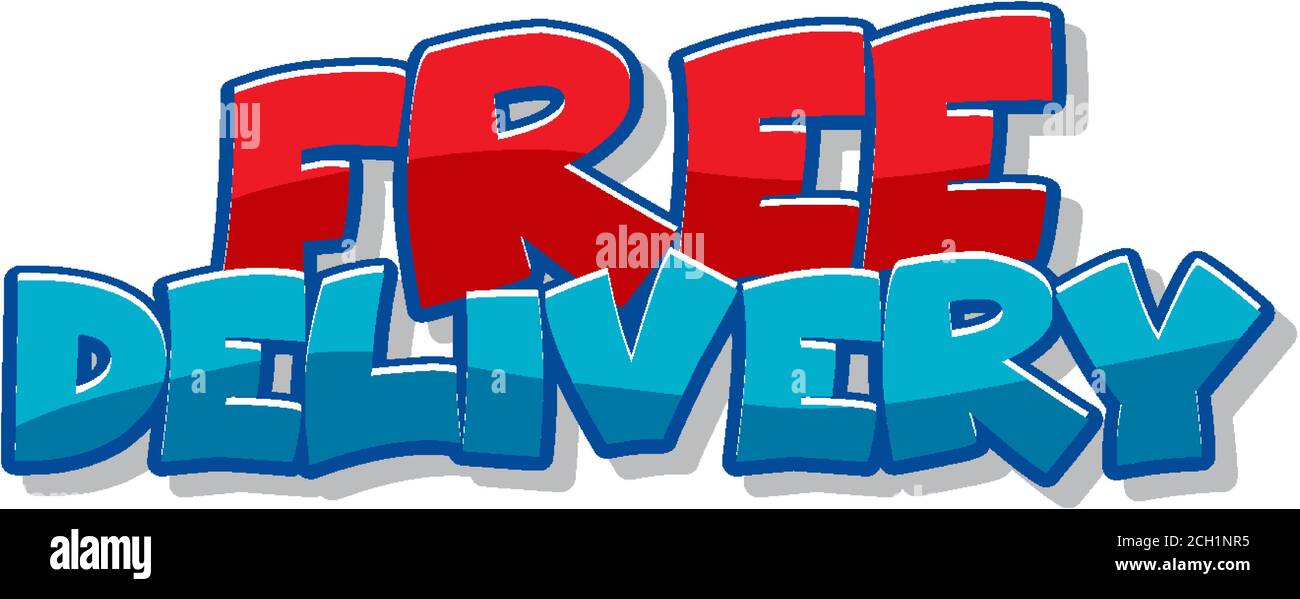 Text delivery banner on white background illustration Stock Vector ...