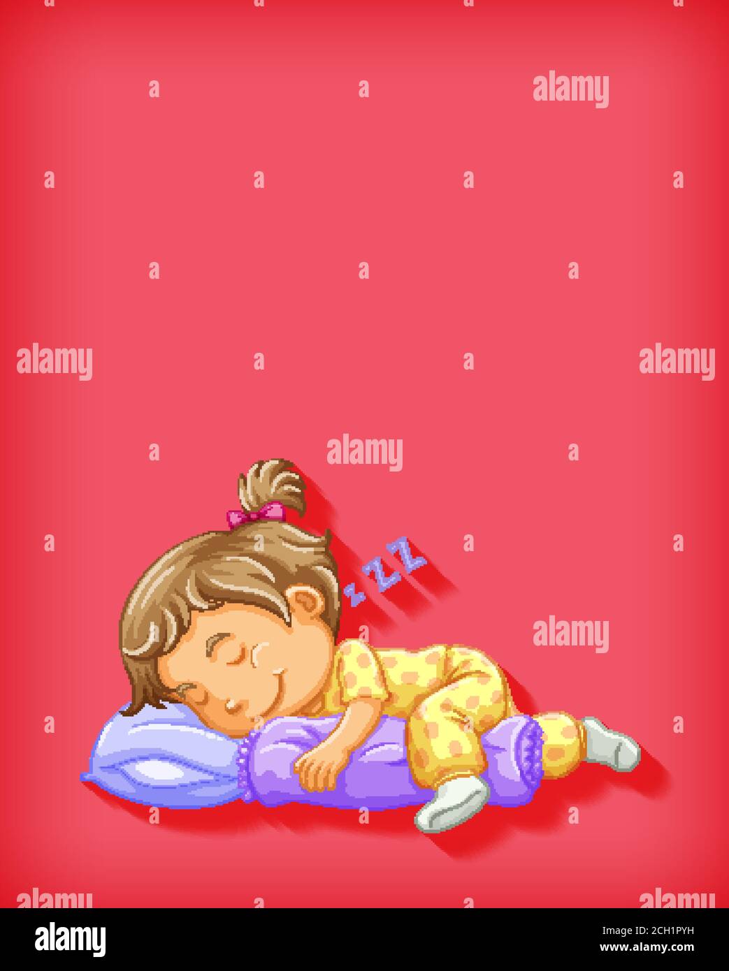 Cute Girl Sleeping Cartoon Character Isolated Illustration Stock Vector Image And Art Alamy