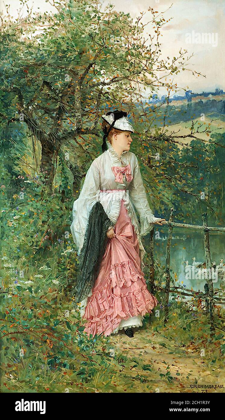 Moreau Adrien - Contemplation - French School - 19th and Early 20th ...