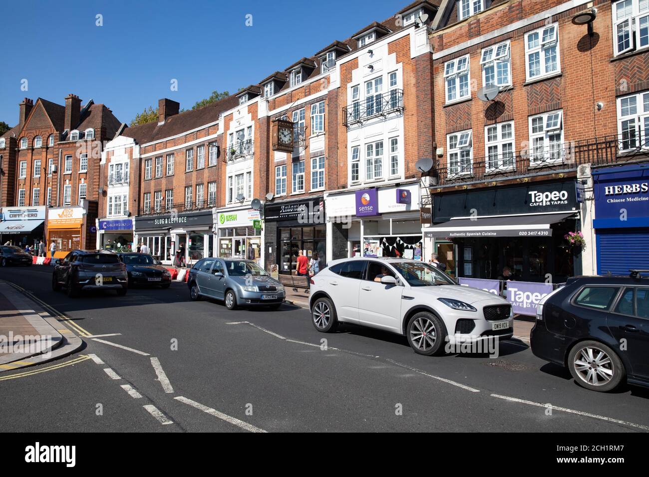 Shops in Beckenham High Street, Beckenham, Kent on a glorious sunny ...