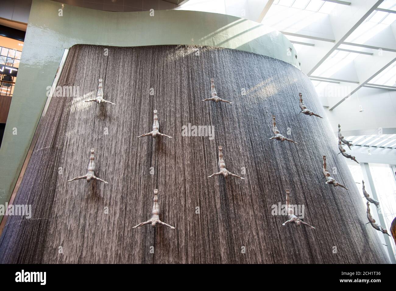 Dubai, UAE - November 15: Waterfall inside Dubai Mall. The Dubai Mall ...