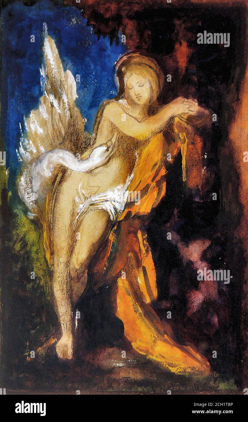 Moreau Gustave - Leda 6 - French School - 19th and Early 20th Century Stock Photo - Alamy