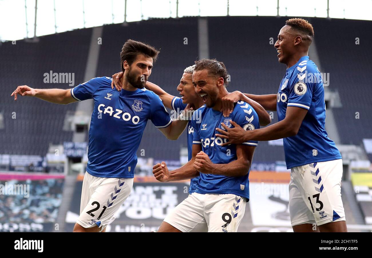 Everton's Dominic Calvert-Lewin celebrates scoring his side's first ...