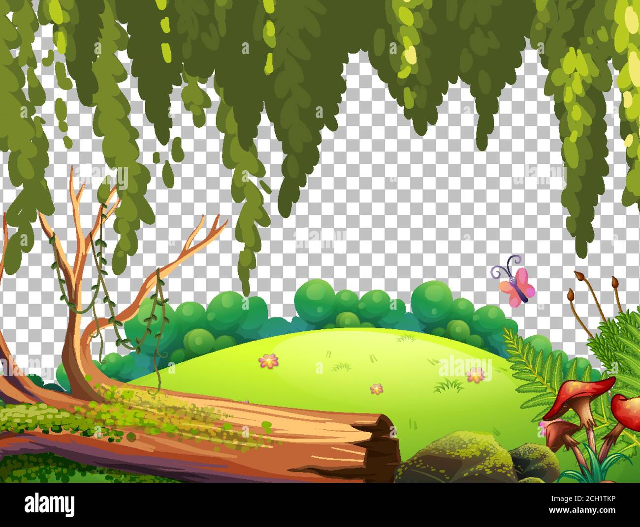 Blank nature scene landscape on transparent background illustration ...