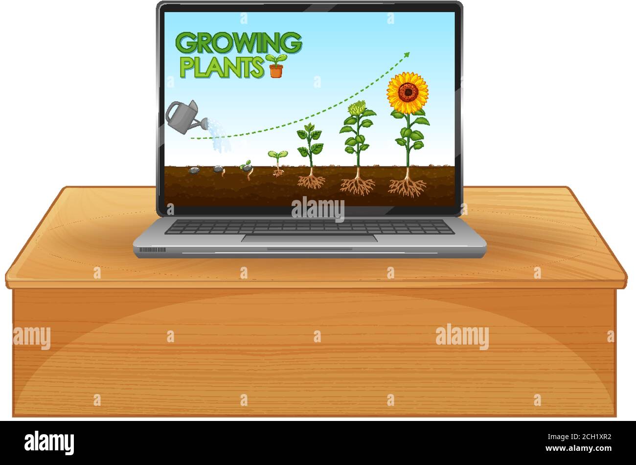 Glowing plants on computer screen illustration Stock Vector Image & Art ...