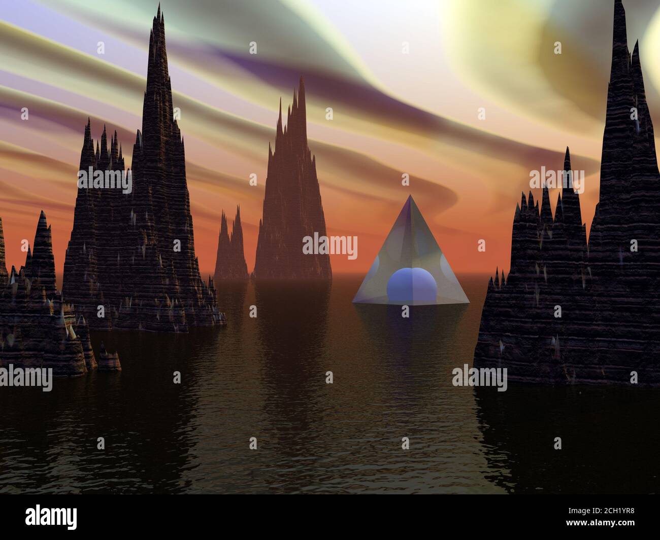 Unreal alien landscape Stock Photo - Alamy