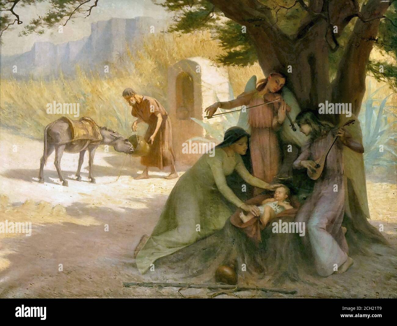 Paupion Edouard Jerome - La Fuite En Egypte - French School - 19th and ...