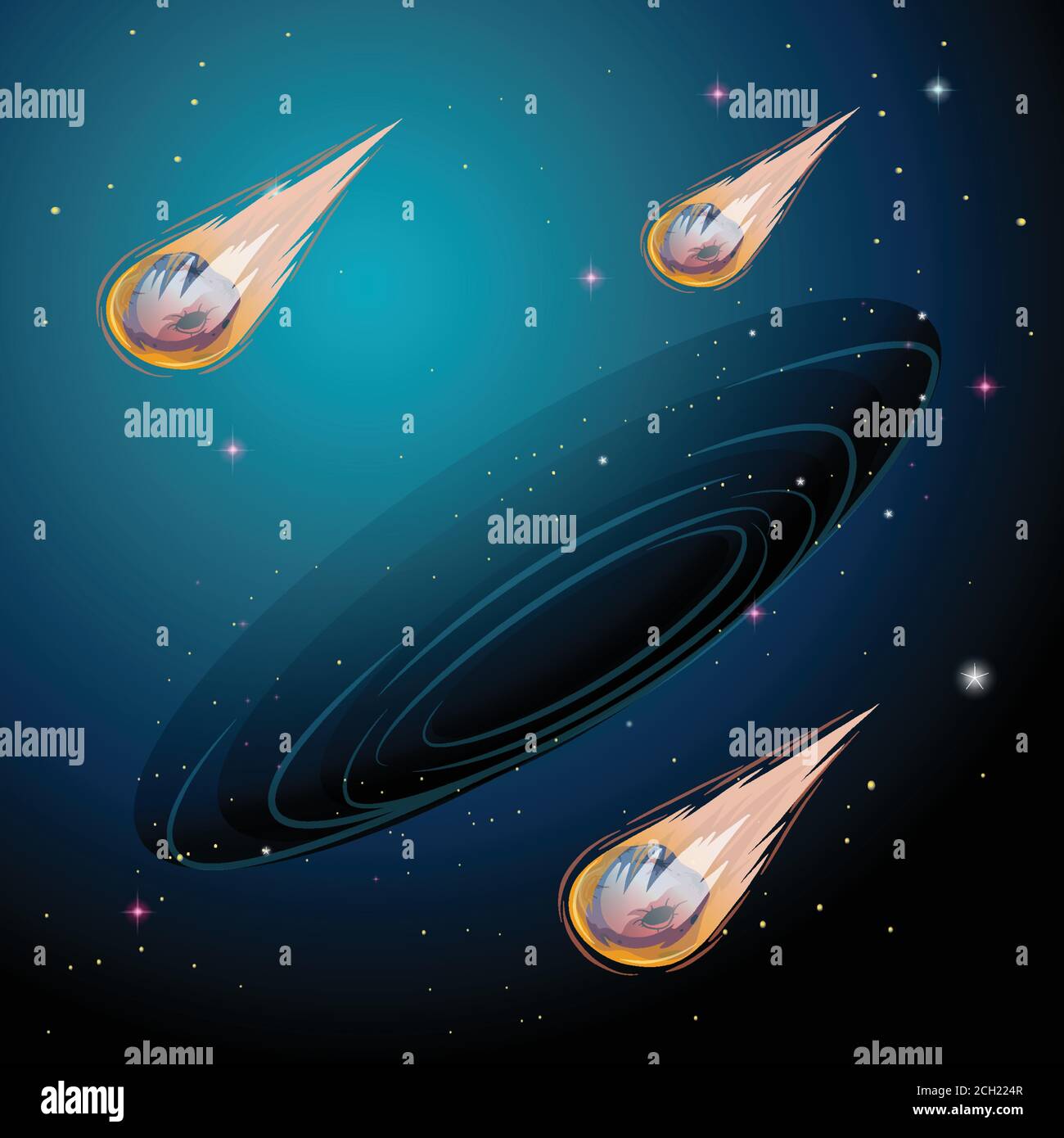 Comet in the galaxy background illustration Stock Vector Image & Art ...