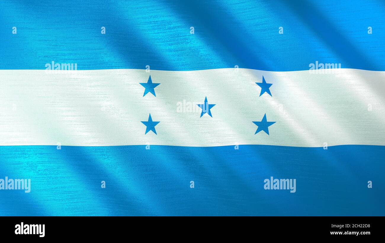 The waving flag of Honduras. High quality 3D illustration. Perfect for ...