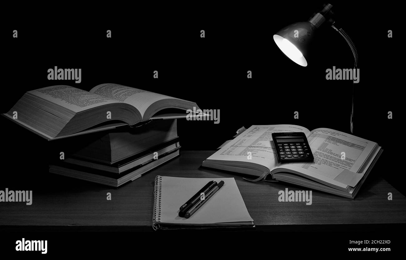 Learning in night Black and White Stock Photos & Images - Alamy