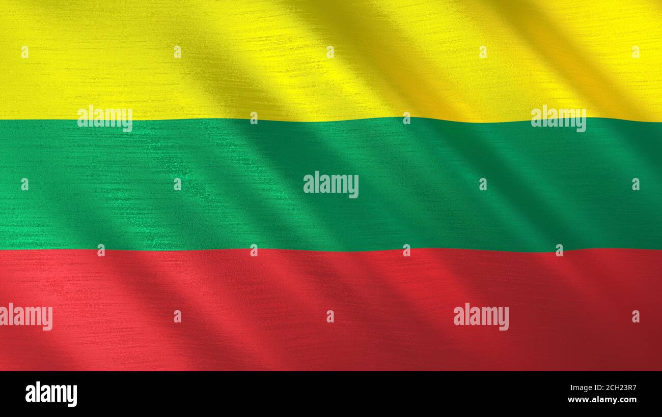 The waving flag of Lithuania. High quality 3D illustration. Perfect for ...