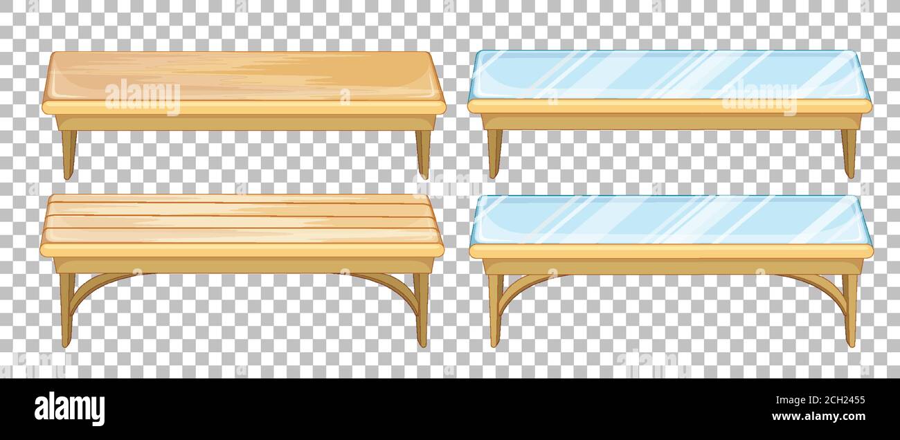 Set of bench on transparent background illustration Stock Vector Image ...
