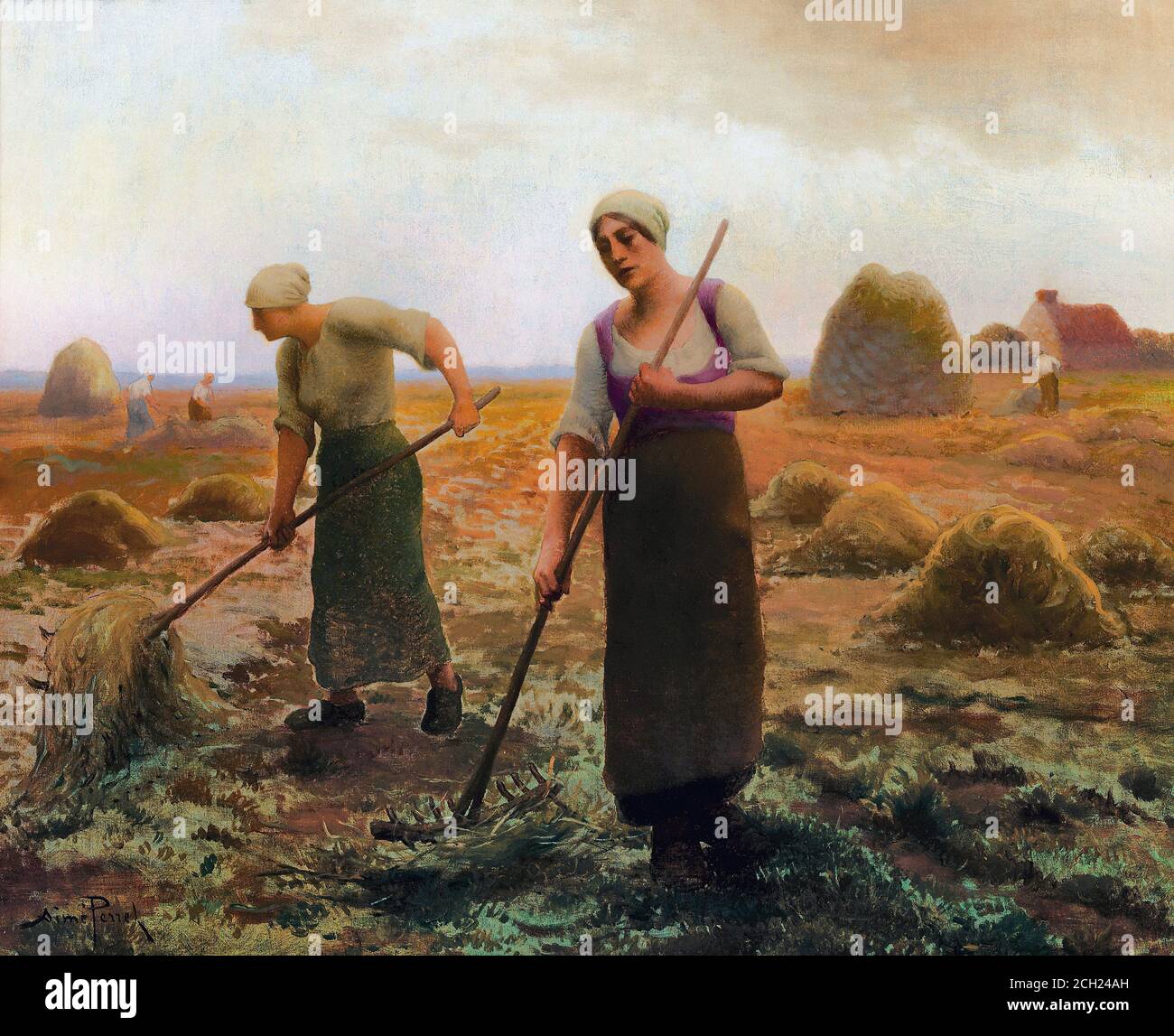 Perret Aimé - Women Helping with the Harvest - French School - 19th and ...