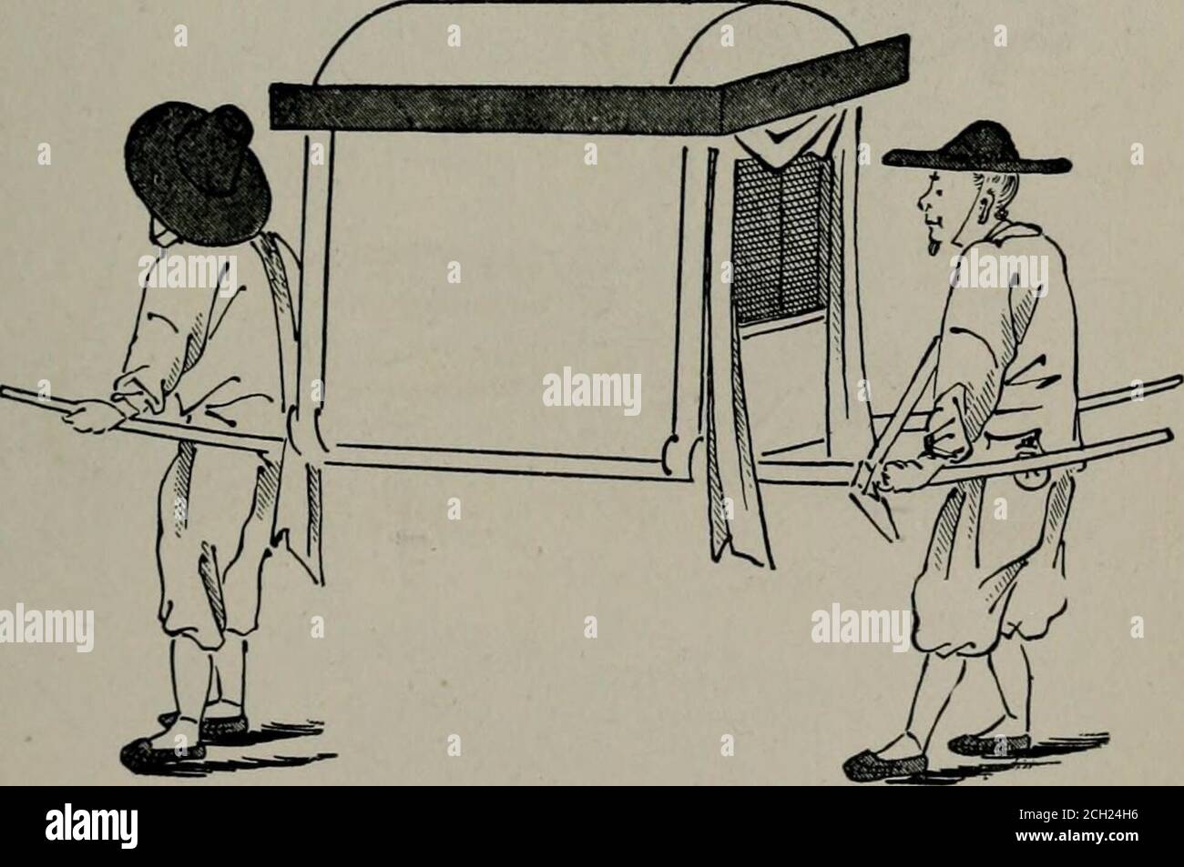 . The science of railways . A Corean palanquin.. A sedan chair used by ...