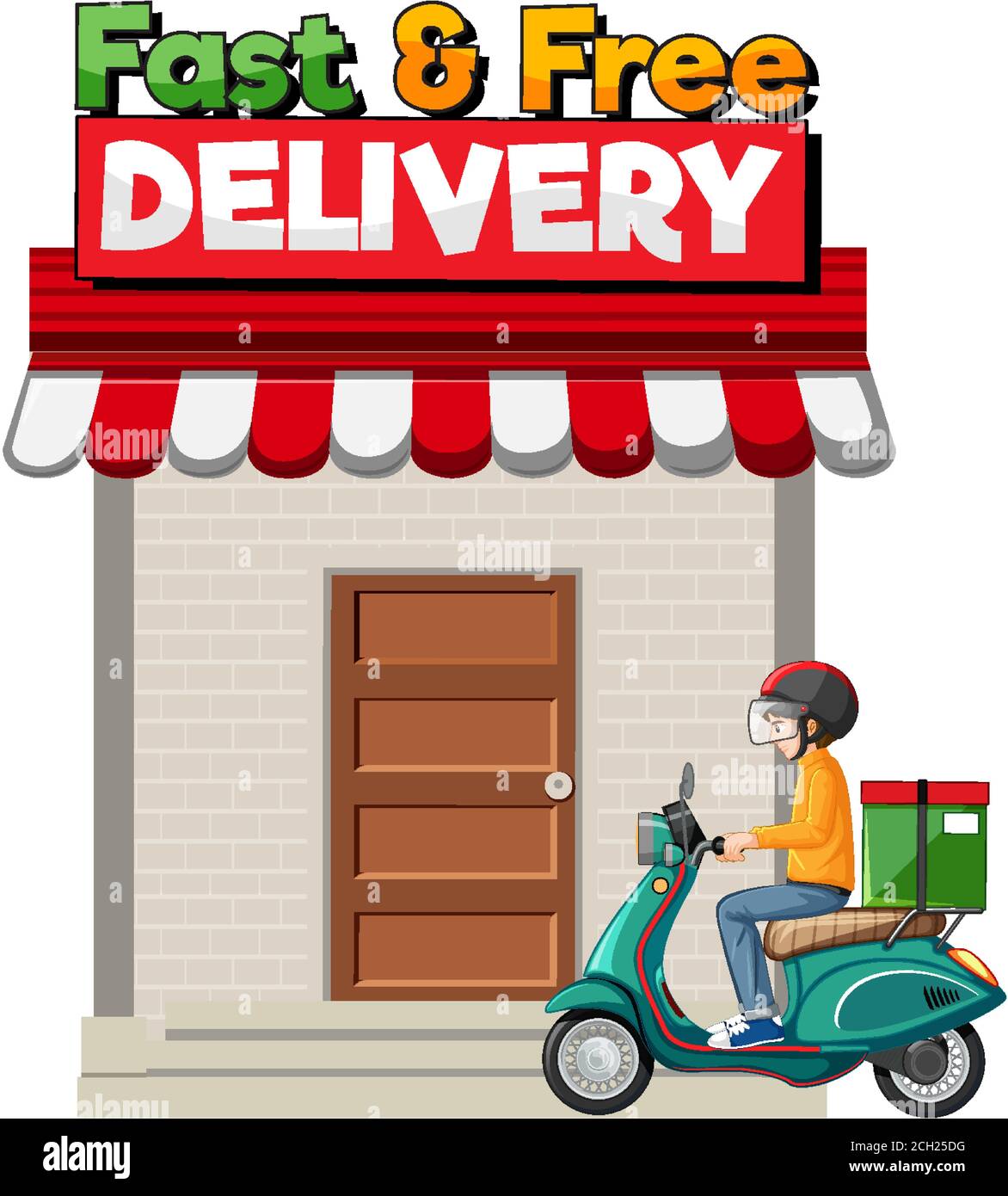 Fast and free delivery logo illustration Stock Vector Image & Art - Alamy