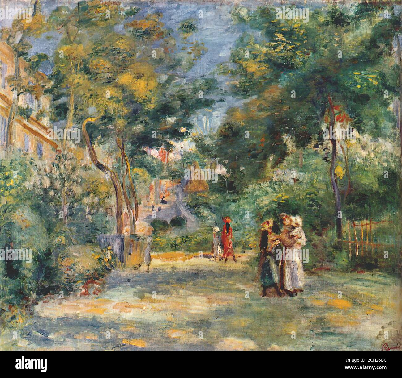 Pierre-Auguste Renoir - Figures in a Garden - French School - 19th ...