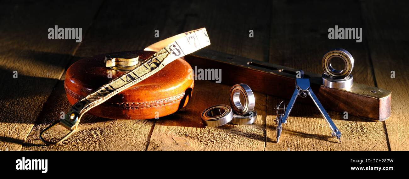 Architects & Engineers Tools Level Tape Measure Bearings Protractor ...