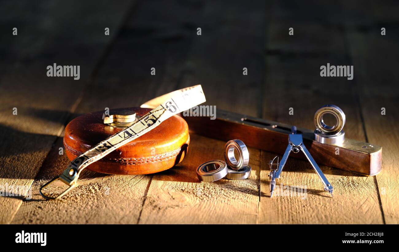 Architects & Engineers Tools Level Tape Measure Bearings Protractor ...