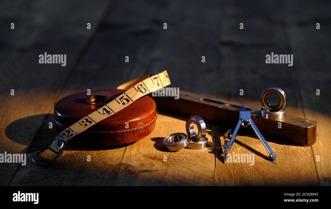 Architects & Engineers Tools Level Tape Measure Bearings Protractor ...