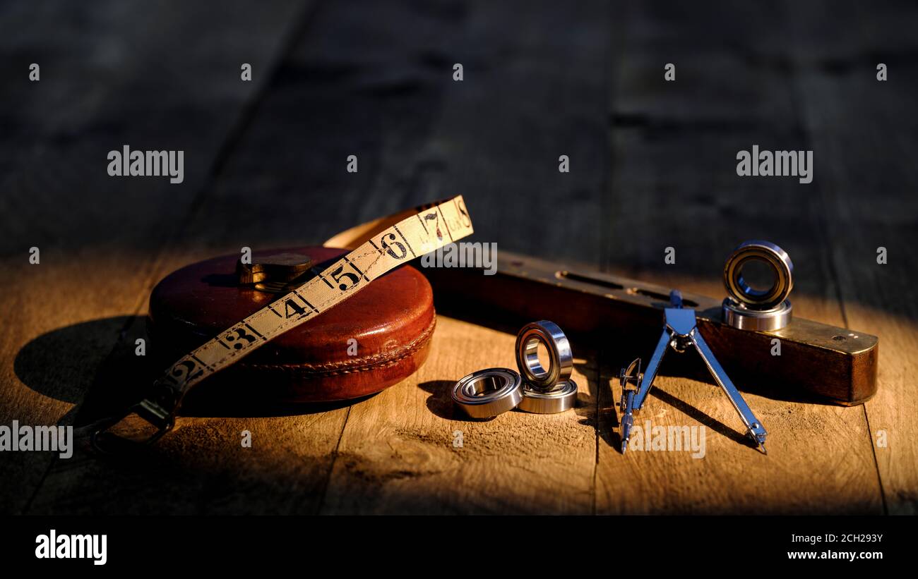 Architects & Engineers Tools Level Tape Measure Bearings Protractor ...