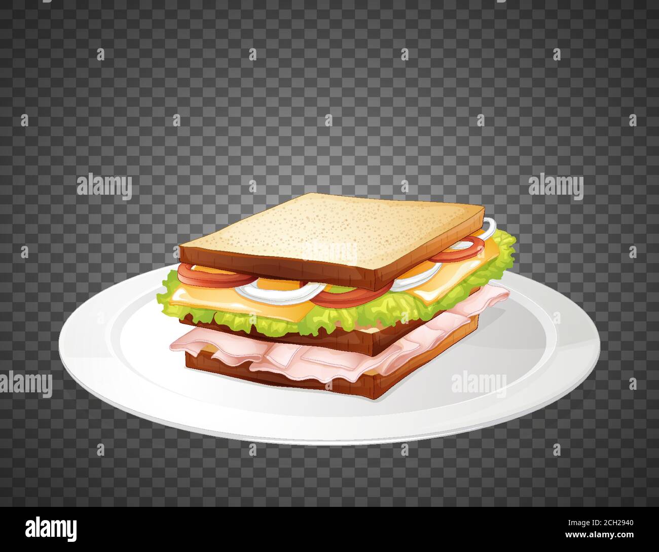 Sandwich on transparent background illustration Stock Vector Image ...