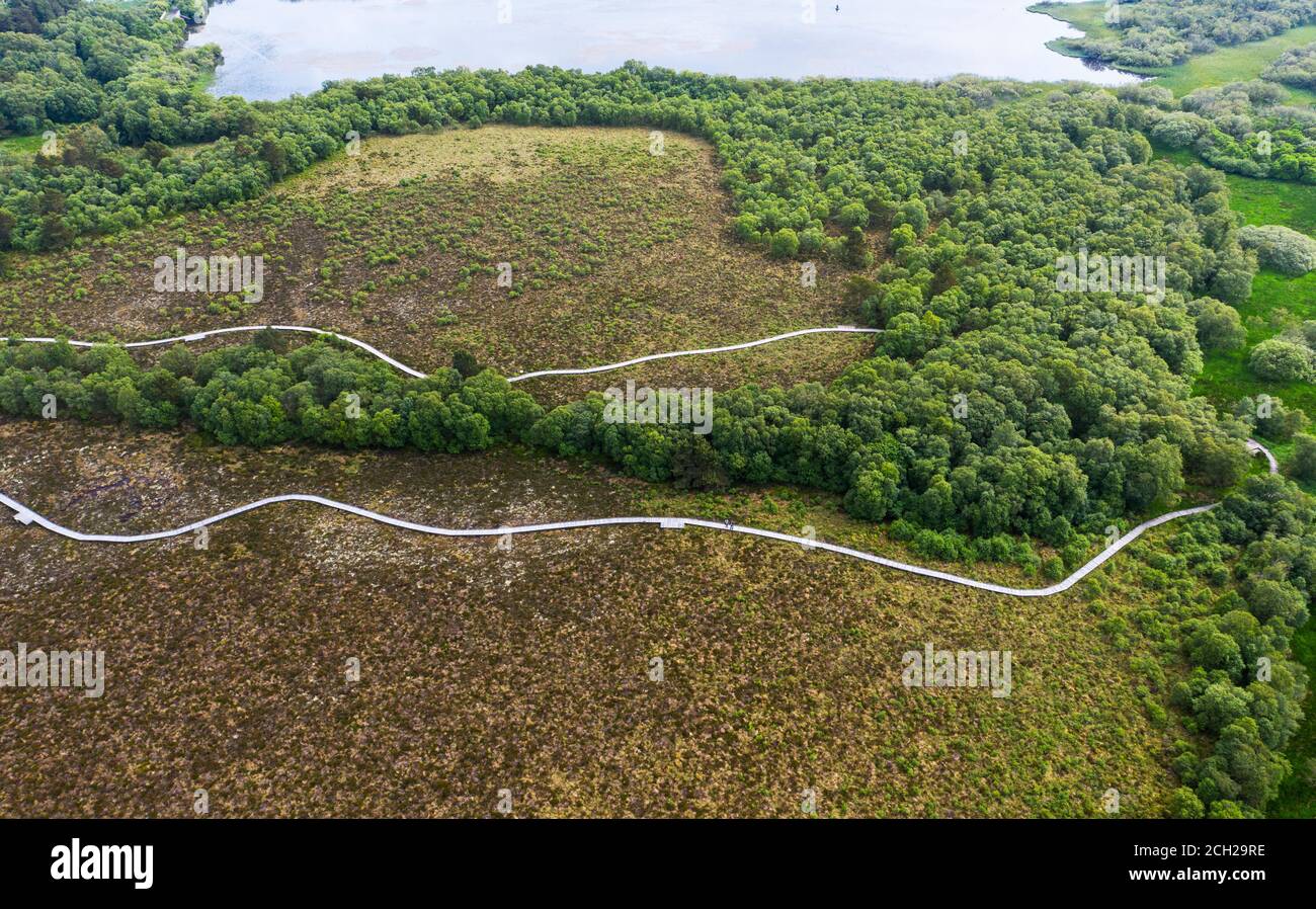 Aerial view of Red Moss nature reserve, Balerno, Midlothian Stock Photo ...