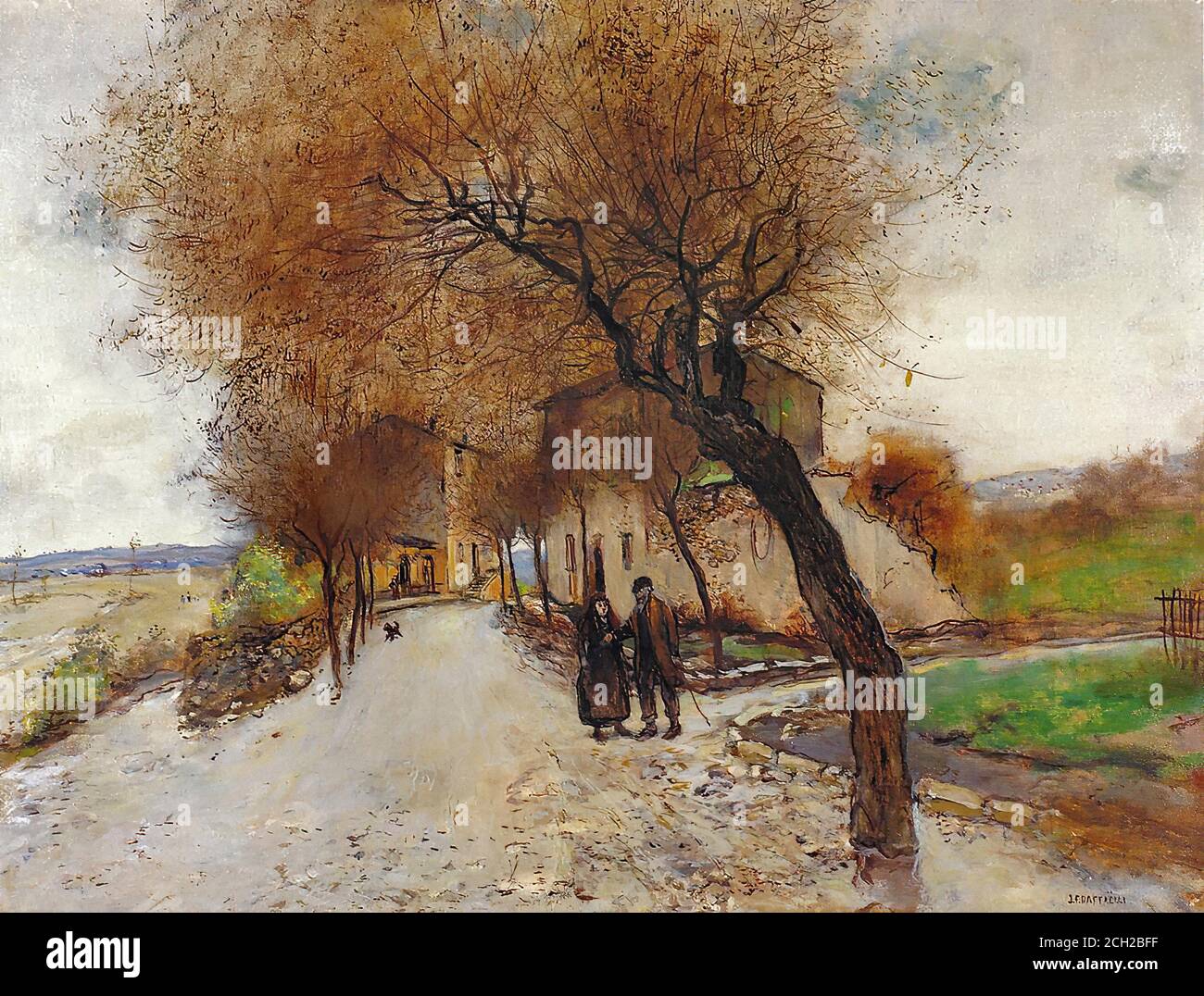 Raffaelli Jean-François - Strollers Leaving a Village - French School ...