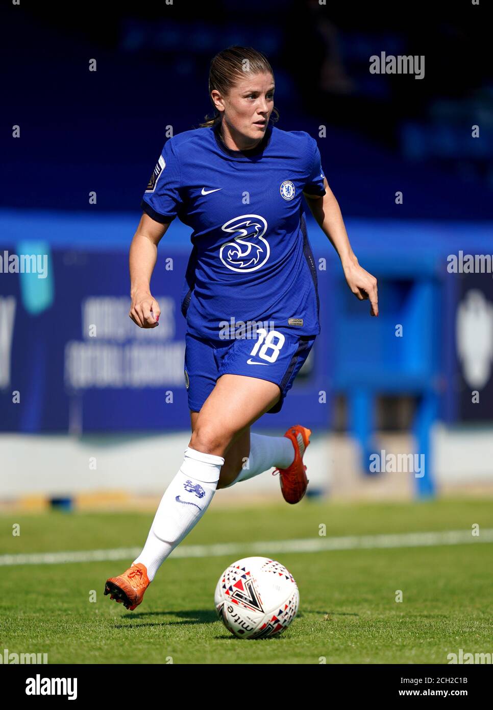 Chelsea's Maren Mjelde during the Barclays FA WSL match at Kingsmeadow ...