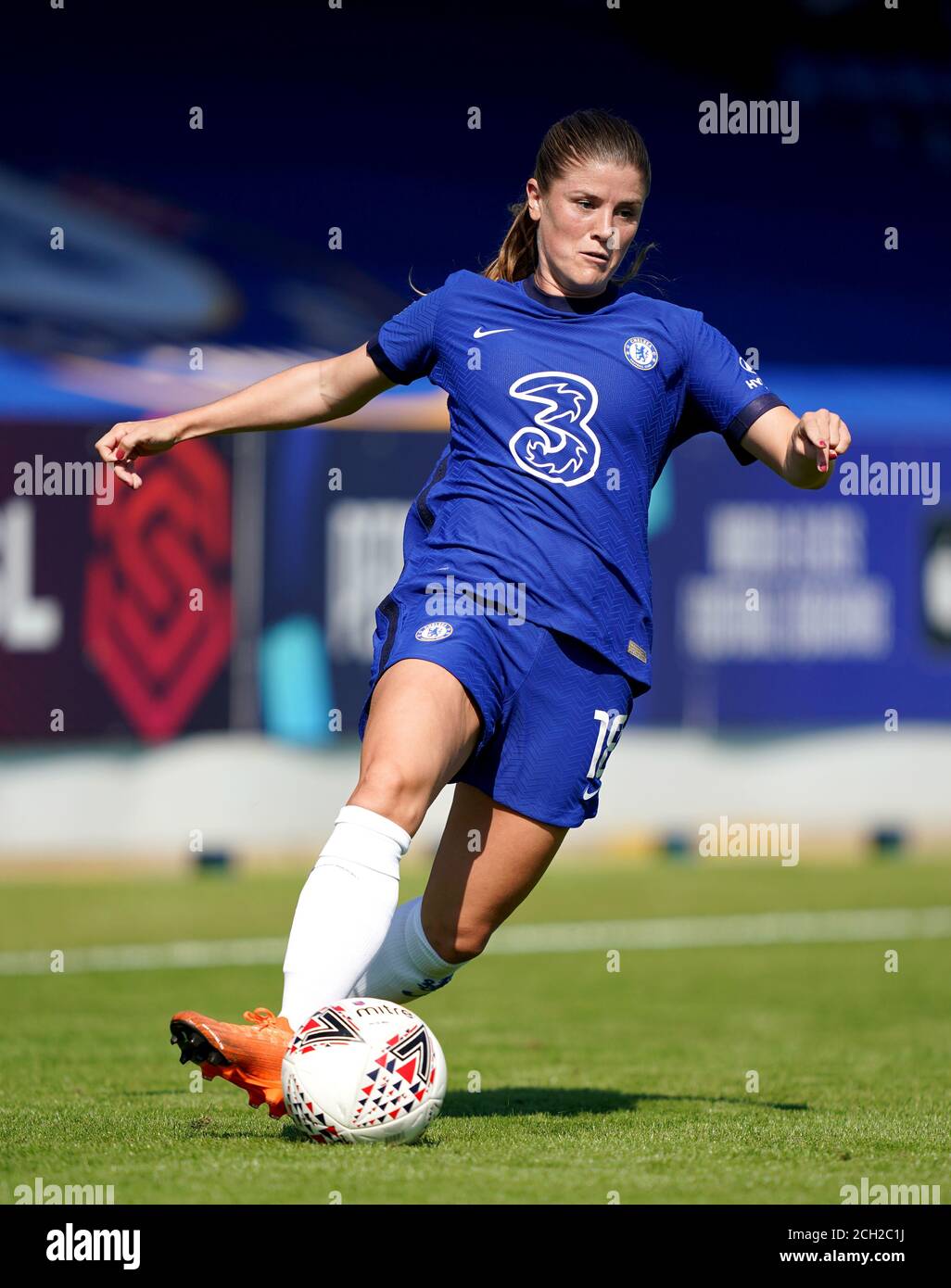 Chelsea's Maren Mjelde during the Barclays FA WSL match at Kingsmeadow ...