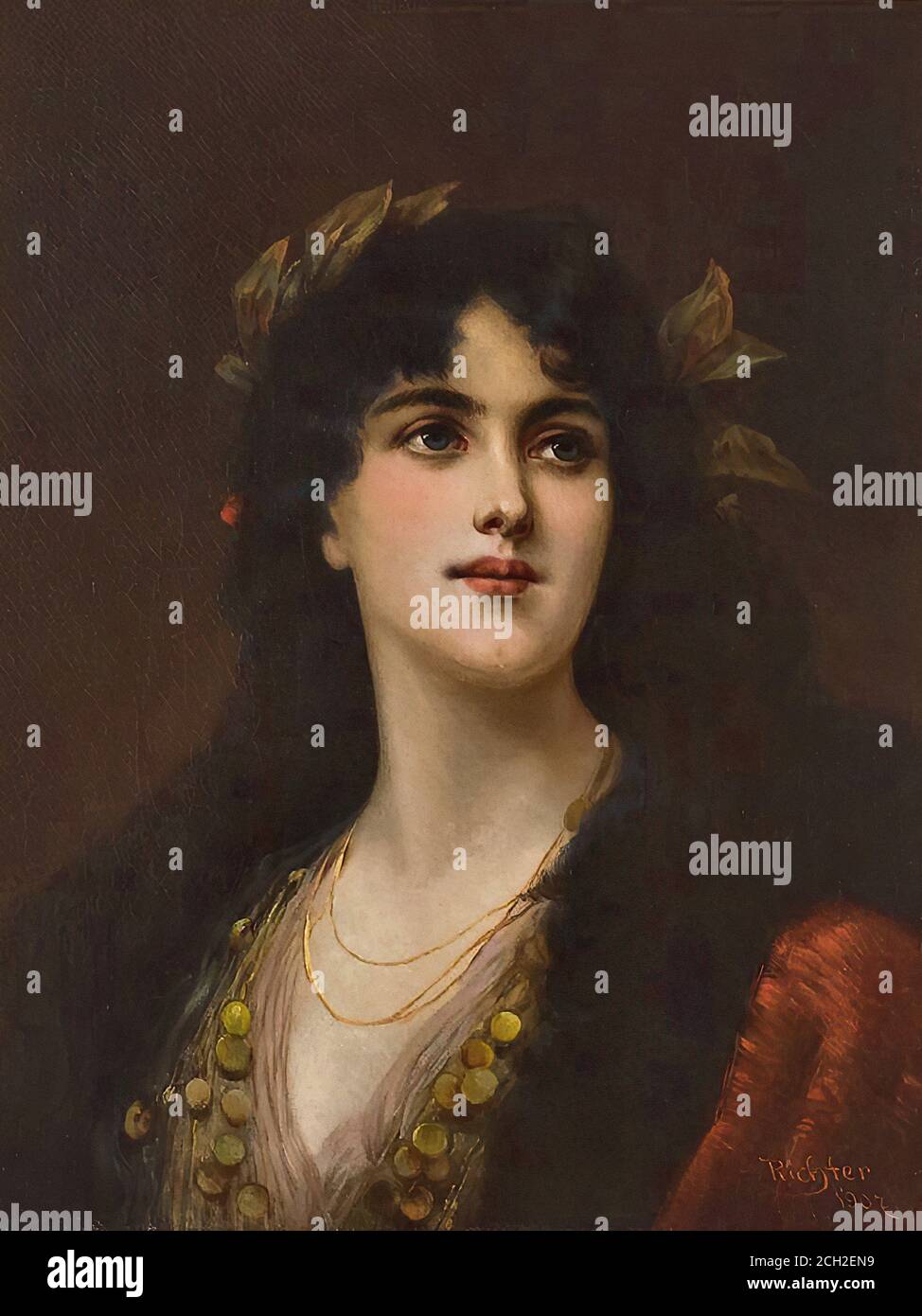 Richter Edouard FréDéric Wilhelm - Portrait of a Woman - French School ...