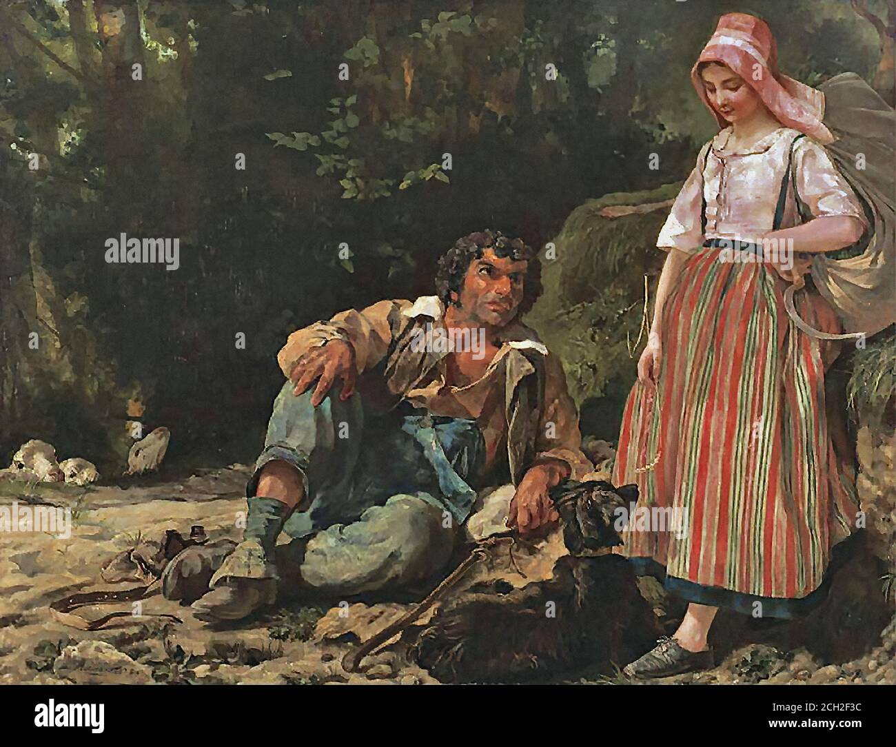 Riesener Leon Louis - the Shepherd and the Shepherdess - French School ...