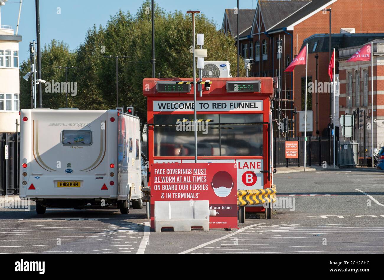 Southampton, England, UK. 2020. Check in for the Isle of Wight ferry ...